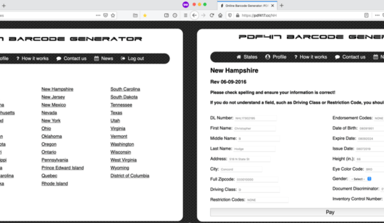 PDF417 Online Generator - Free Online Generator. How to make, use and ...