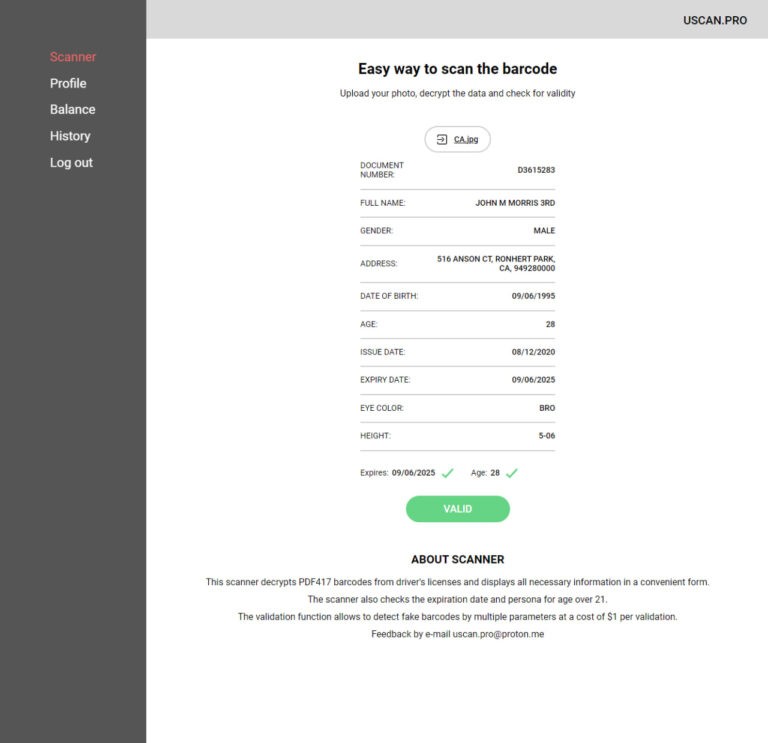 Online PDF417 Barcode Scanner - PDF417 Online Generator